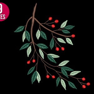 Christmas Tree Branch Embroidery Design, Xmas, Machine Embroidery File ...