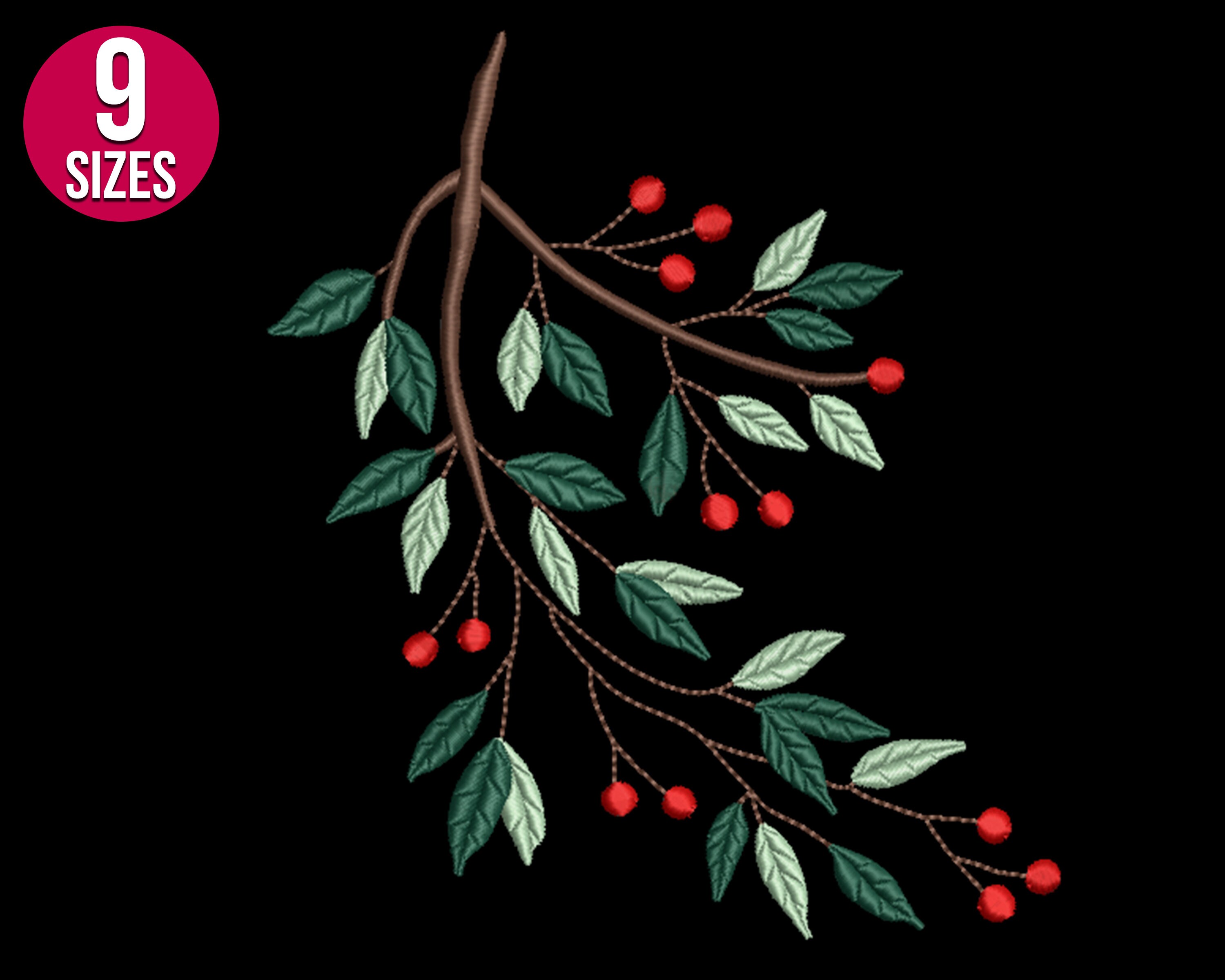 Christmas Tree Branch Embroidery Design Xmas Machine - Etsy