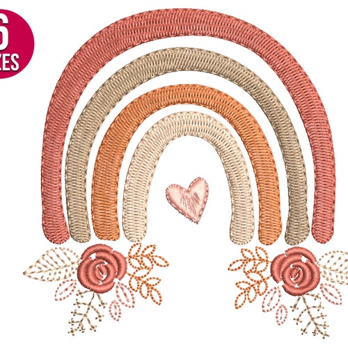 Boho Rainbow Mini Embroidery File Design 3x3 Hoop Satin - Etsy