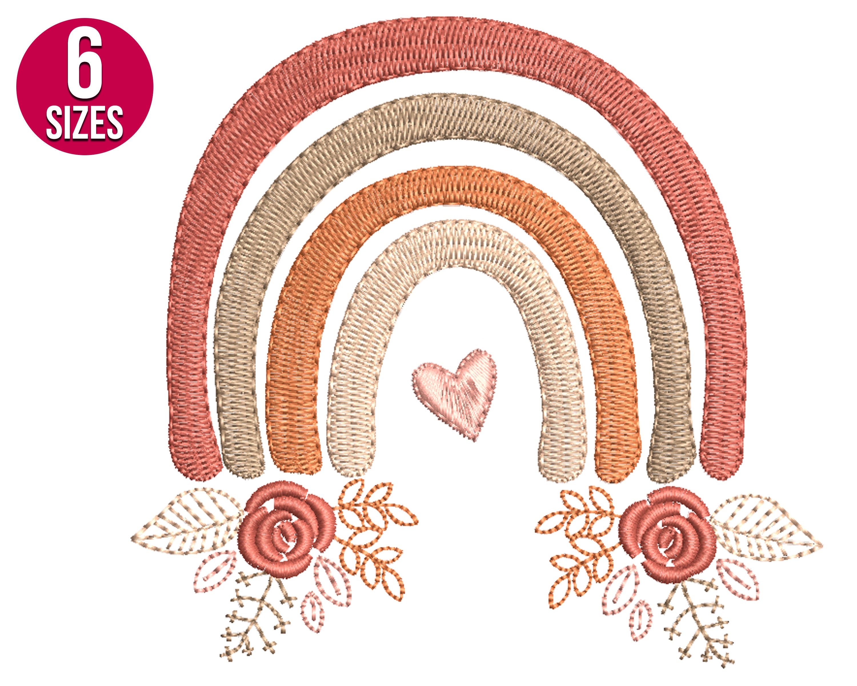 Boho Rainbow Embroidery Design Machine Embroidery File - Etsy