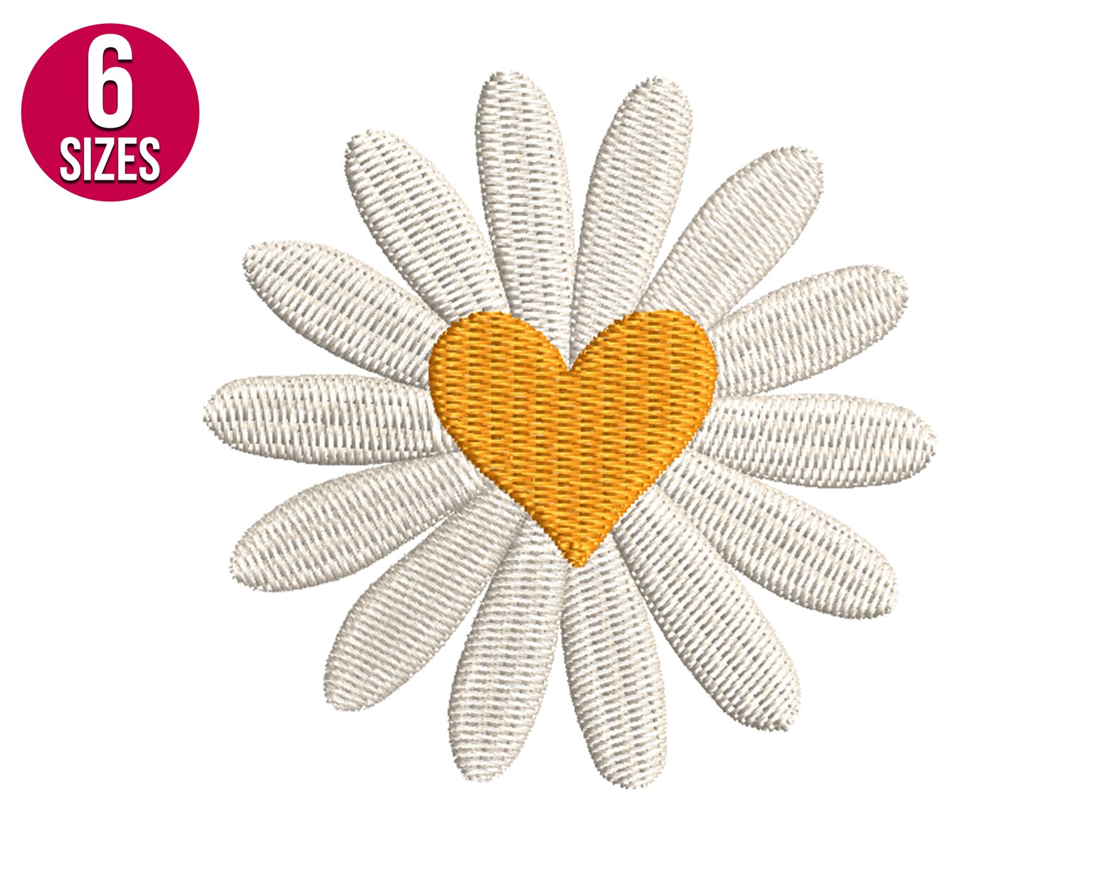 Mini Heart Daisy Flower Embroidery Design Floral Machine - Etsy