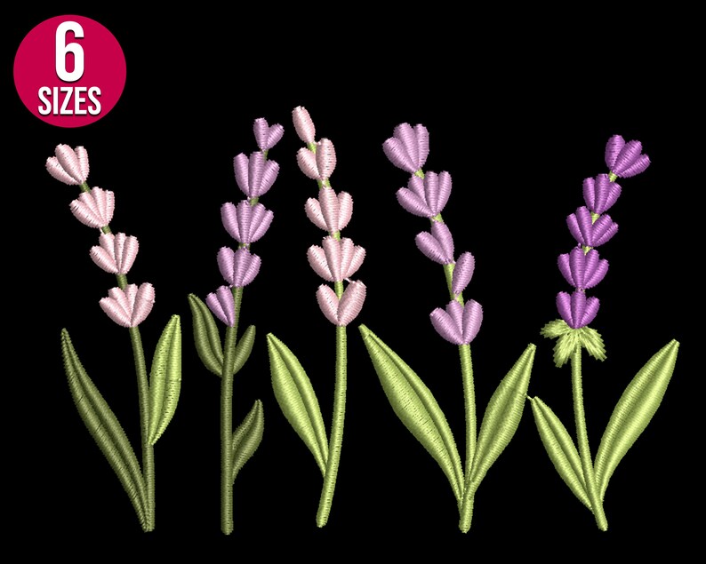Lavender Embroidery Design Wildflowers Herbs Machine - Etsy