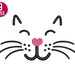 Cat Face Embroidery Design, Machine Embroidery File, Instant Download ...