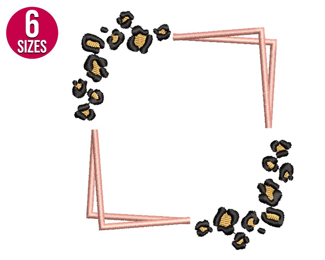 Leopard Monogram Frame Embroidery Design, Machine Embroidery File ...