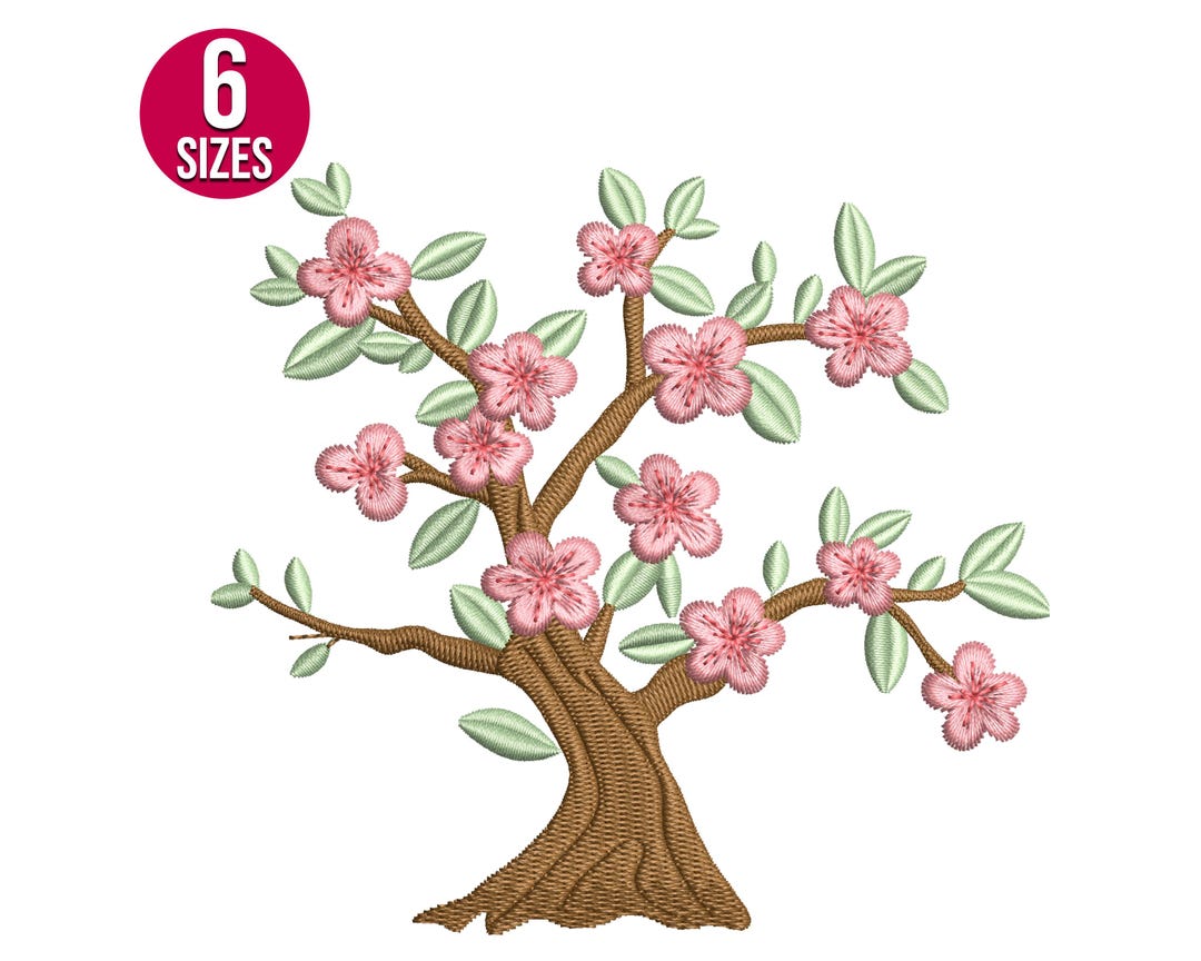 Cherry Blossom Tree Embroidery Design, Sakura, Machine Embroidery File ...