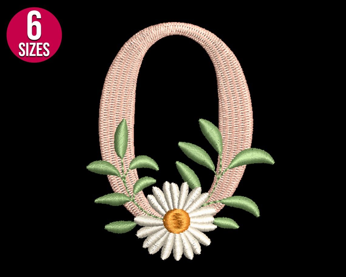 Floral Font Flower Alphabet O Letter Embroidery Design - Etsy