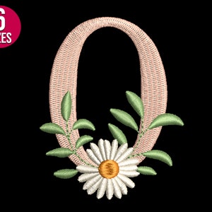 Floral Font Flower Alphabet O Letter Embroidery Design, Machine ...