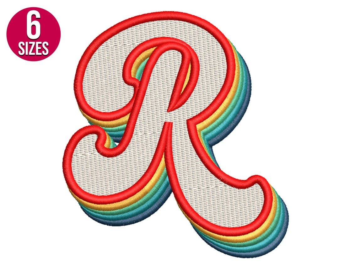 Retro Alphabet Letter R Embroidery Design, Font, Machine Embroidery ...