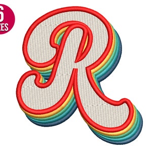 Retro Alphabet Letter R Embroidery Design, Font, Machine Embroidery ...