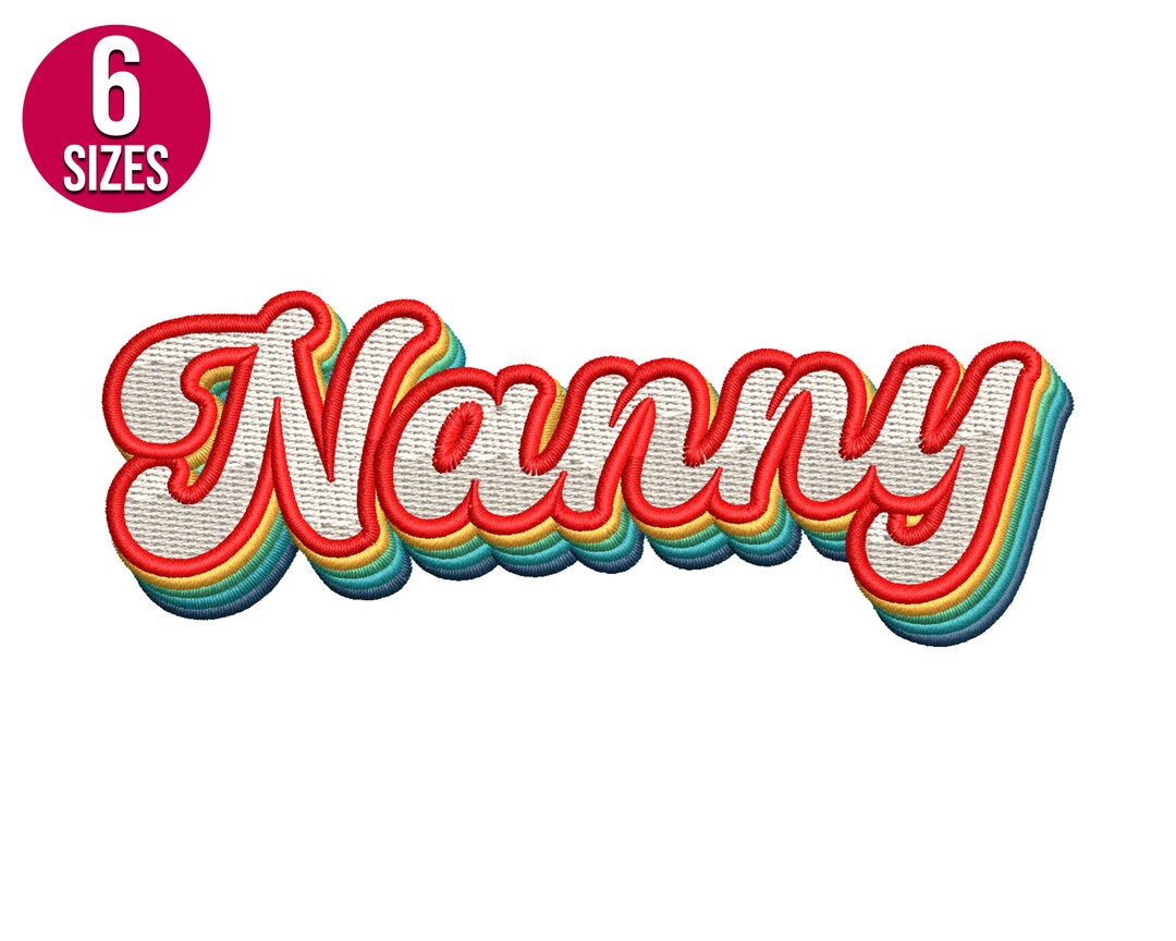Nanny Embroidery Design, Retro, Vintage, Machine Embroidery File ...