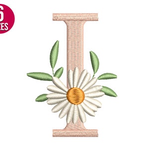 Floral Font Flower Alphabet I Letter Embroidery Design, Machine ...
