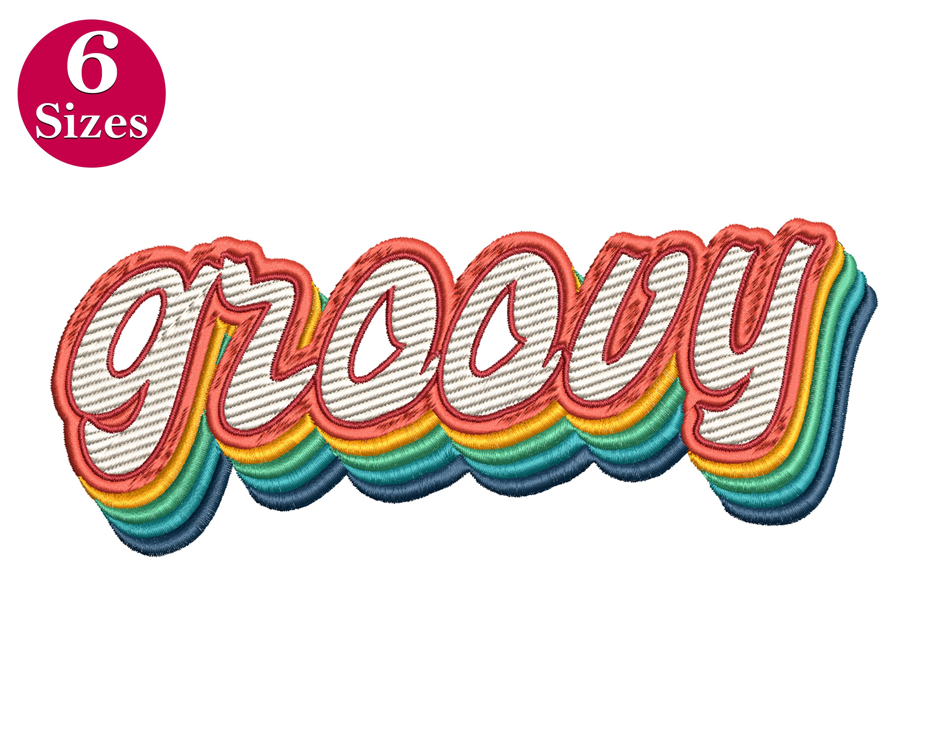 Groovy embroidery design Retro Vintage Quote embroidery | Etsy