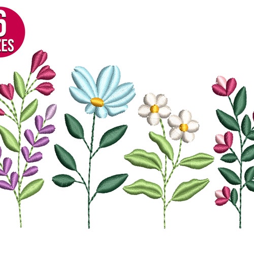 Wildflowers Embroidery Design Floral Herb Plants Machine - Etsy