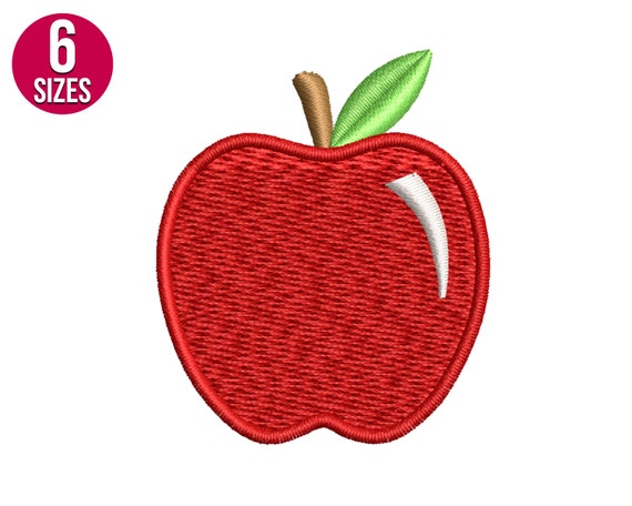 Apple Machine Embroidery Design Machine Embroidery File | Etsy