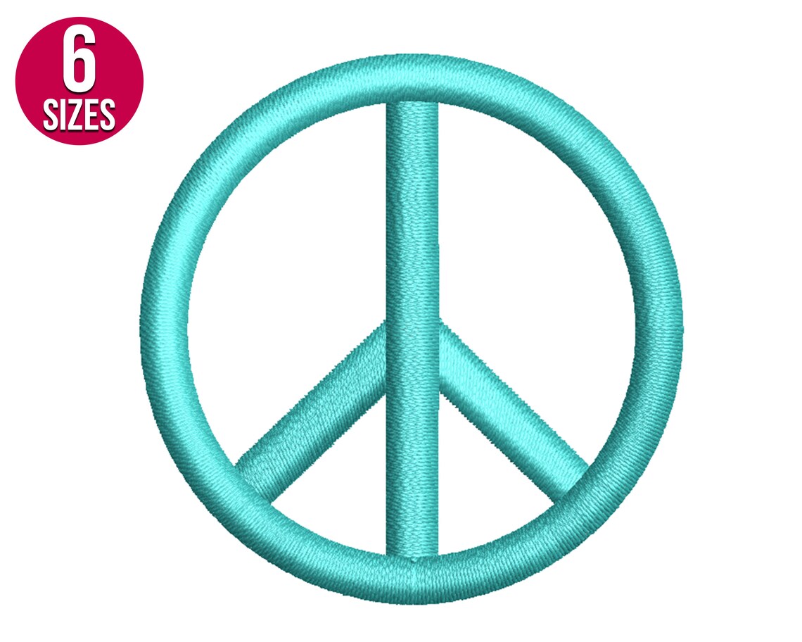 Peace Sign Machine Embroidery Design Peace Symbol Machine - Etsy