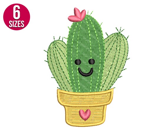 Cactus Plant Embroidery Design Mexican Cactus Flowermachine - Etsy