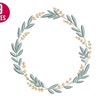 Floral Wreath Embroidery Design, Flower Circle Frame, Machine ...