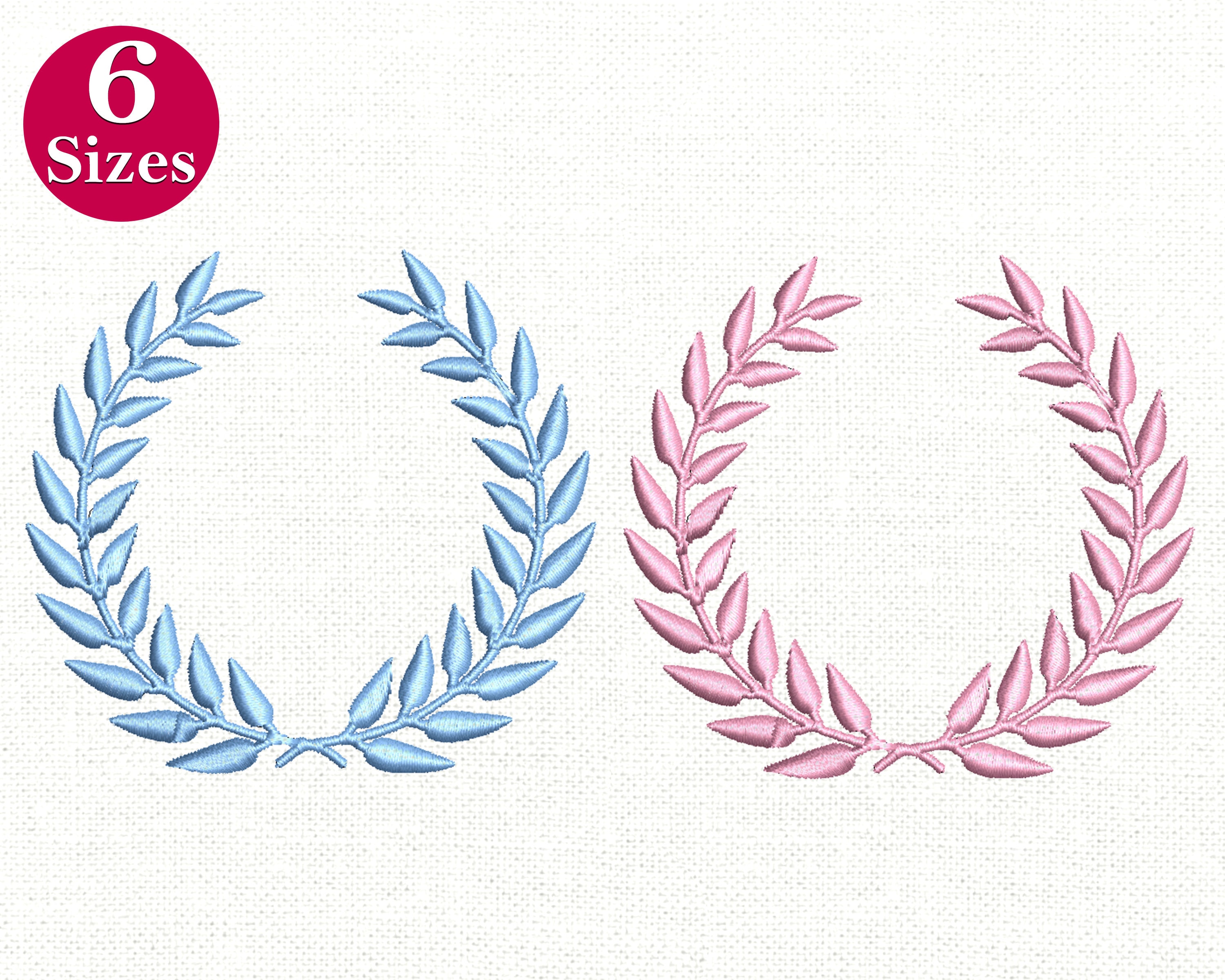 Laurel embroidery design Monogram frame Machine embroidery | Etsy