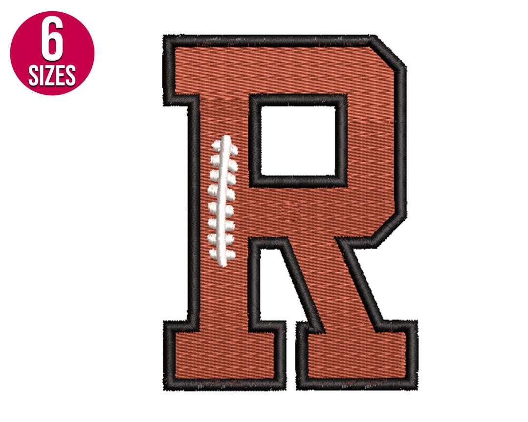 Football Font Alphabet R Letter Embroidery Design, Machine Embroidery ...