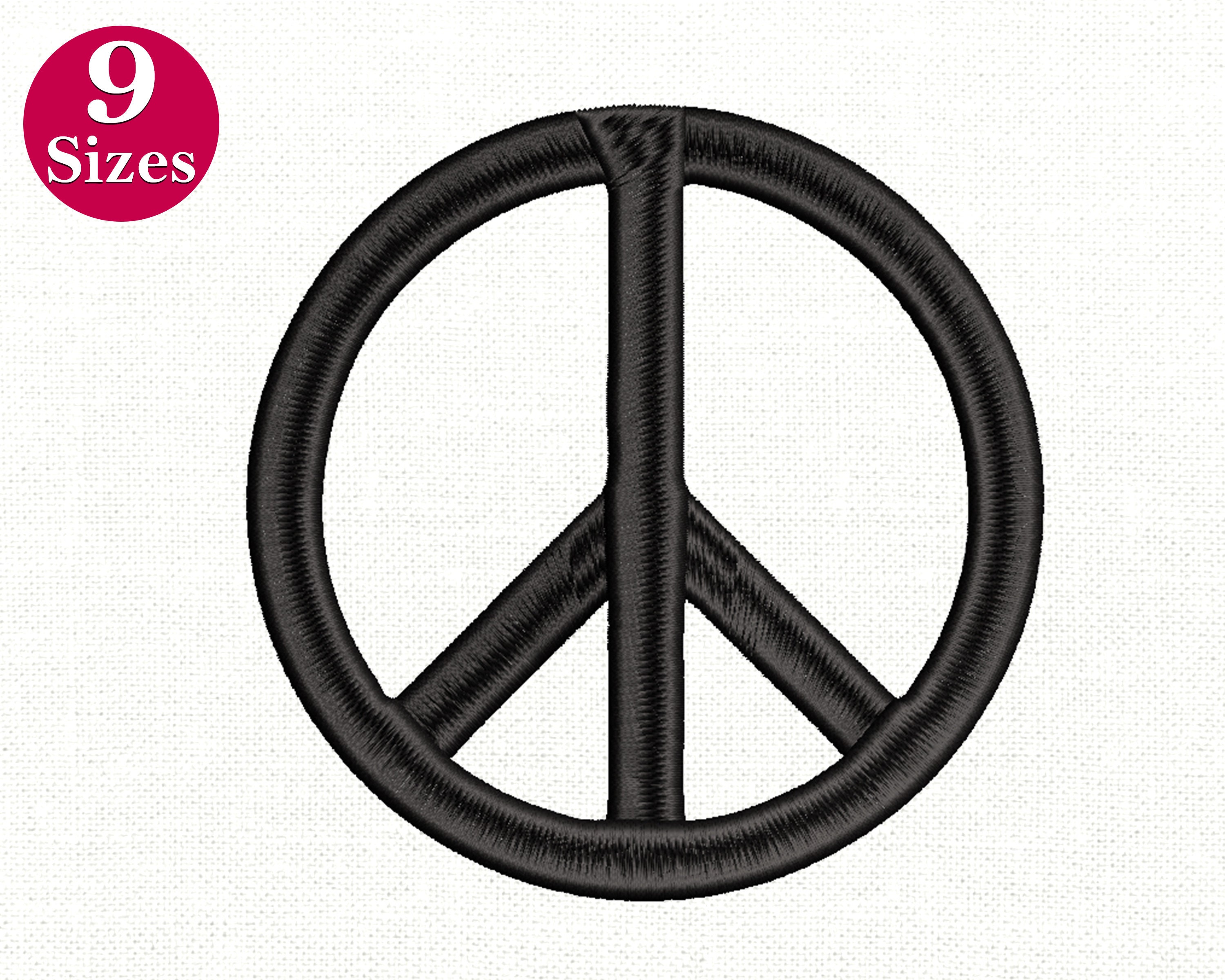 Peace sign Machine embroidery design Peace symbol Applique | Etsy