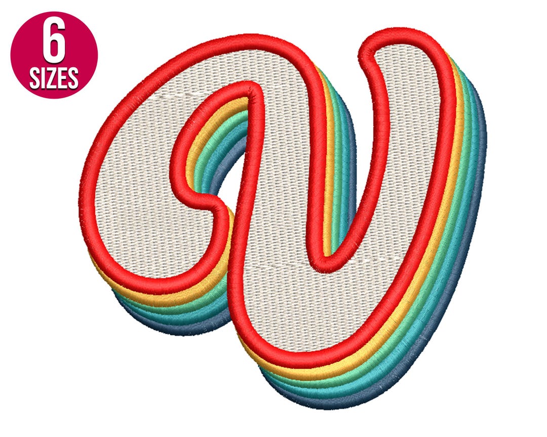 Retro Alphabet Letter V Embroidery Design, Font, Machine Embroidery ...