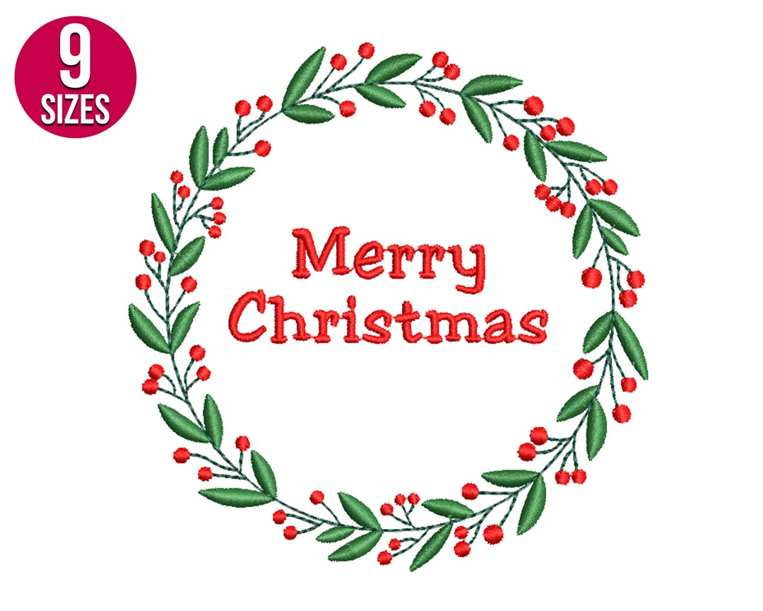 Merry Christmas Machine Embroidery Design, Xmas, Instant Download - Etsy