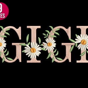 Floral Gigi Embroidery Design, Daisy, Mother's Day Machine Embroidery ...