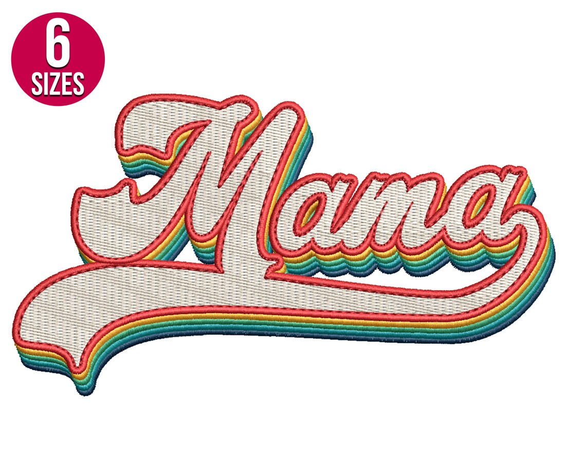 Mama Embroidery Design Retro Vintage Machine Embroidery - Etsy