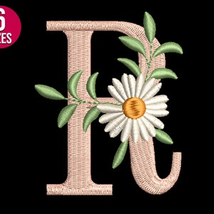 Floral Font Flower Alphabet R Letter Embroidery Design, Machine ...