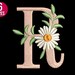 Floral Font Flower Alphabet R Letter Embroidery Design, Machine ...
