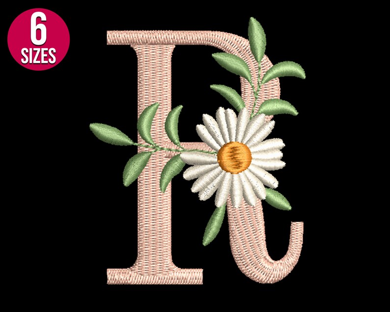 Floral Font Flower Alphabet R Letter Embroidery Design - Etsy UK