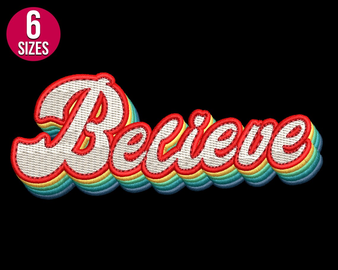 Believe Embroidery Design Retro Christmas Machine - Etsy