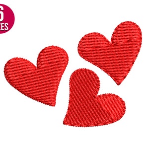 Three Hearts Embroidery Design, Mini Heart Shape, Love, Valentines Day ...