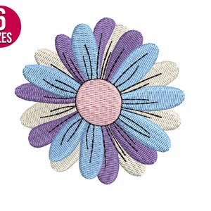 Daisy Flower Embroidery Design, Machine Embroidery File, Instant ...