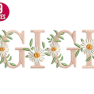 Floral Gigi Embroidery Design, Daisy, Mother's Day Machine Embroidery ...