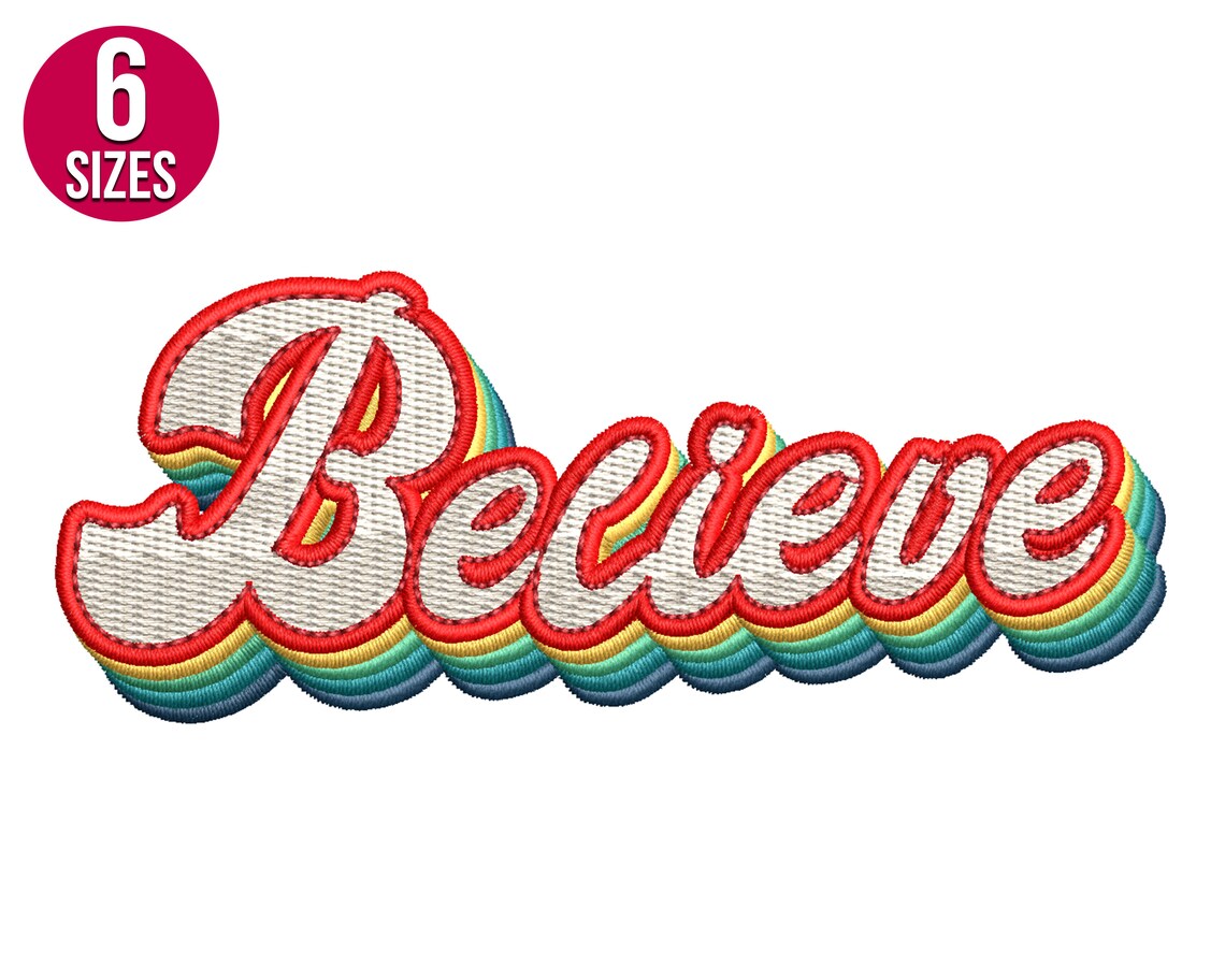 Believe Embroidery Design Retro Christmas Machine - Etsy