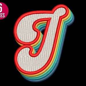 Retro Alphabet Letter J Embroidery Design, Font, Machine Embroidery ...