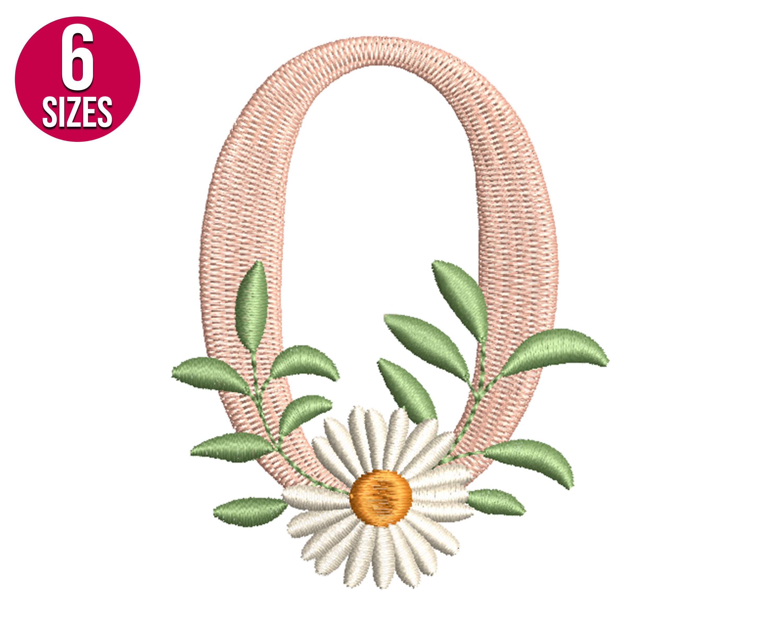 Floral Font Flower Alphabet O Letter Embroidery Design - Etsy