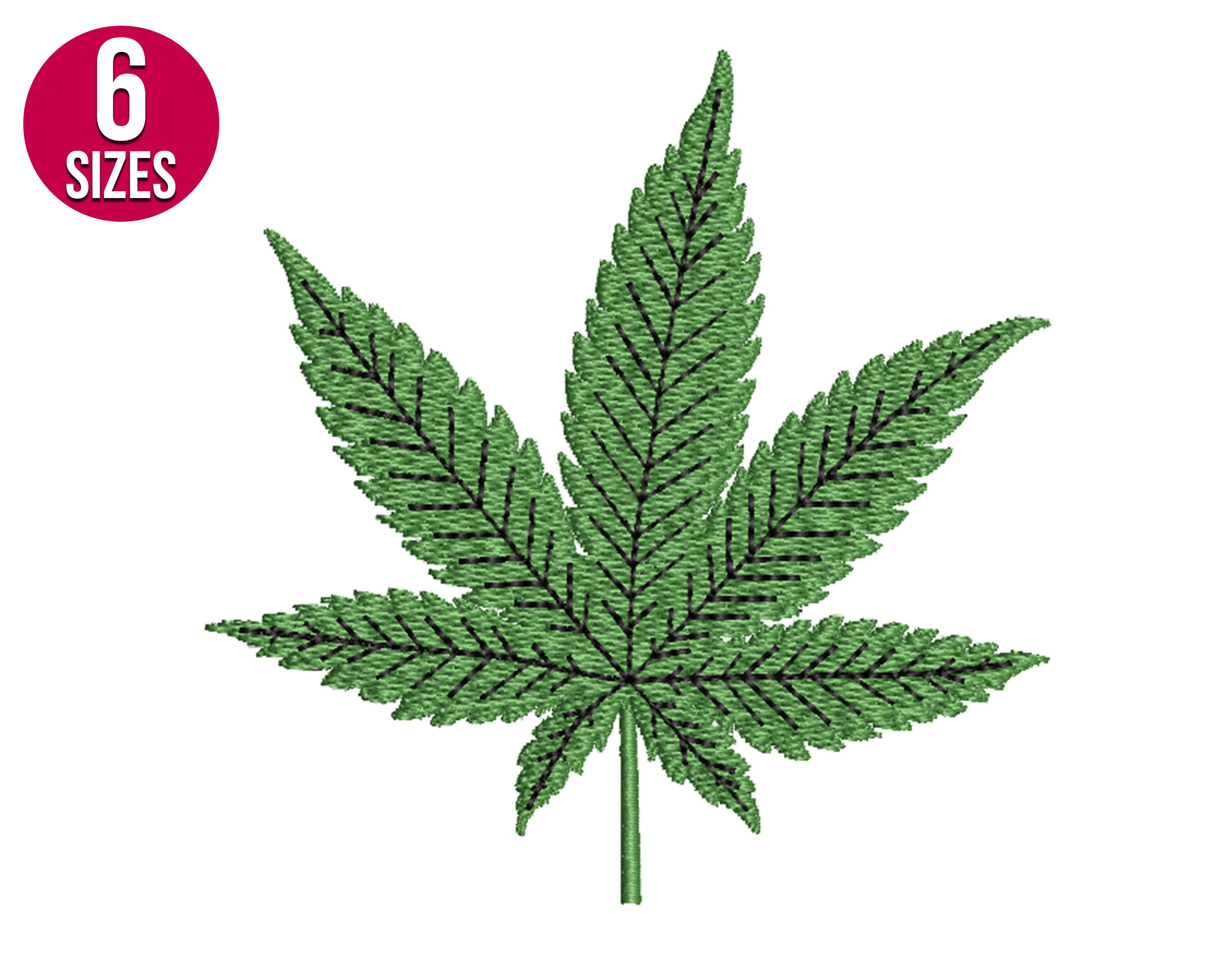 Marijuana Leaf Embroidery Design Cannabis Machine Embroidery - Etsy