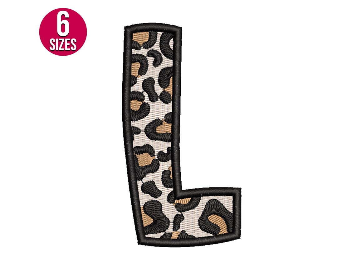 Leopard Print Alphabet Letter L Embroidery Design, Font, Machine ...