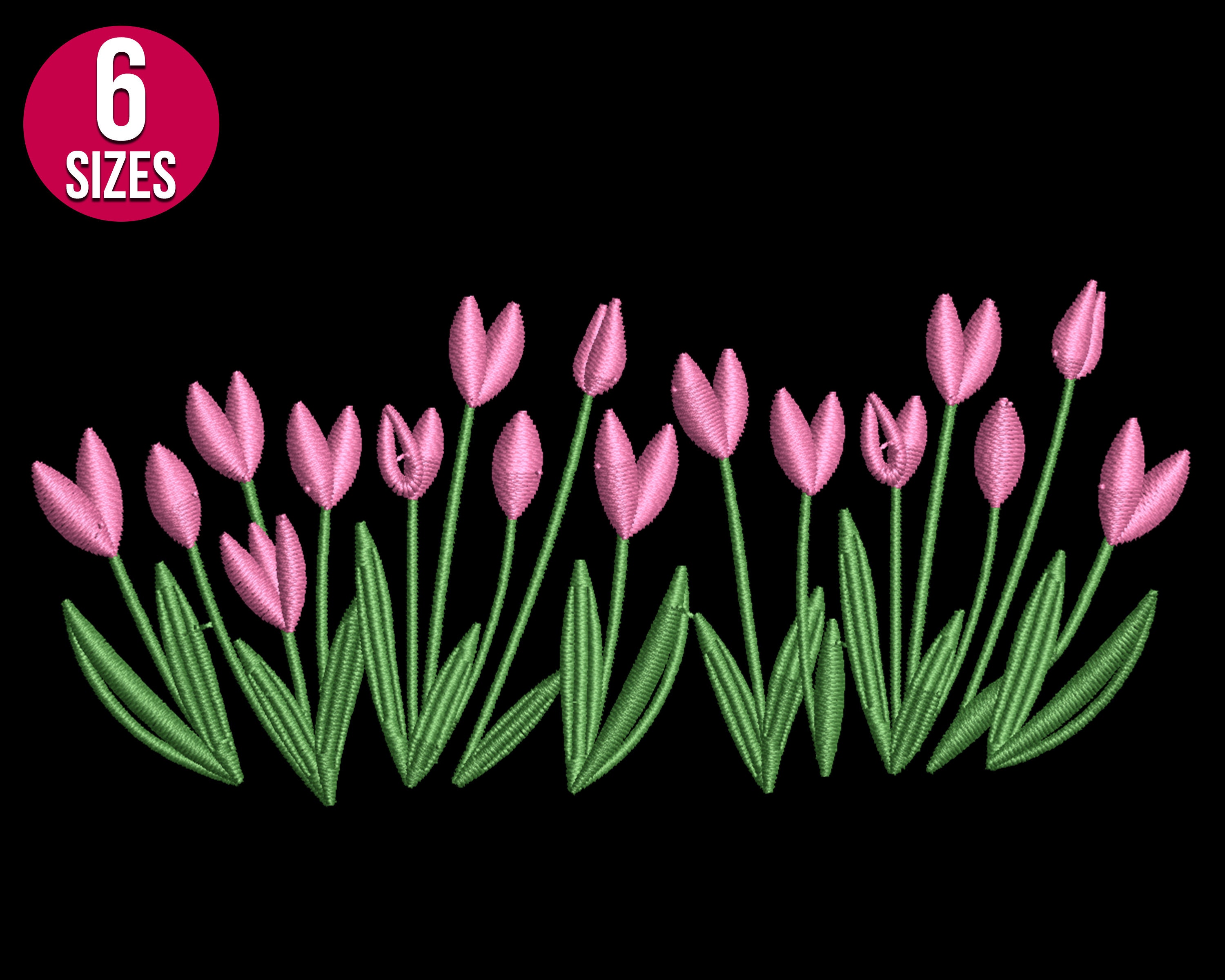 Tulips Embroidery Design Spring Flowers Wildflower Floral - Etsy
