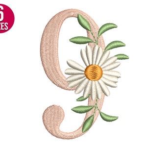 Floral Font Flower Alphabet Number Nine Embroidery Design, Number 9 ...