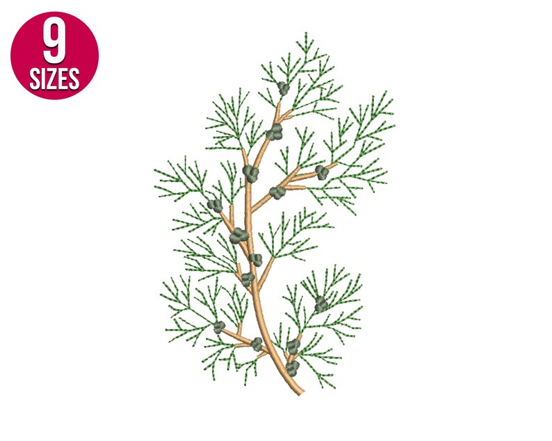Pine Branch Embroidery Design Christmas Machine Embroidery - Etsy