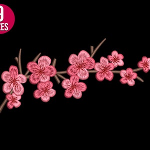 Cherry Blossom Embroidery Design, Cherry Branch, Machine Embroidery ...