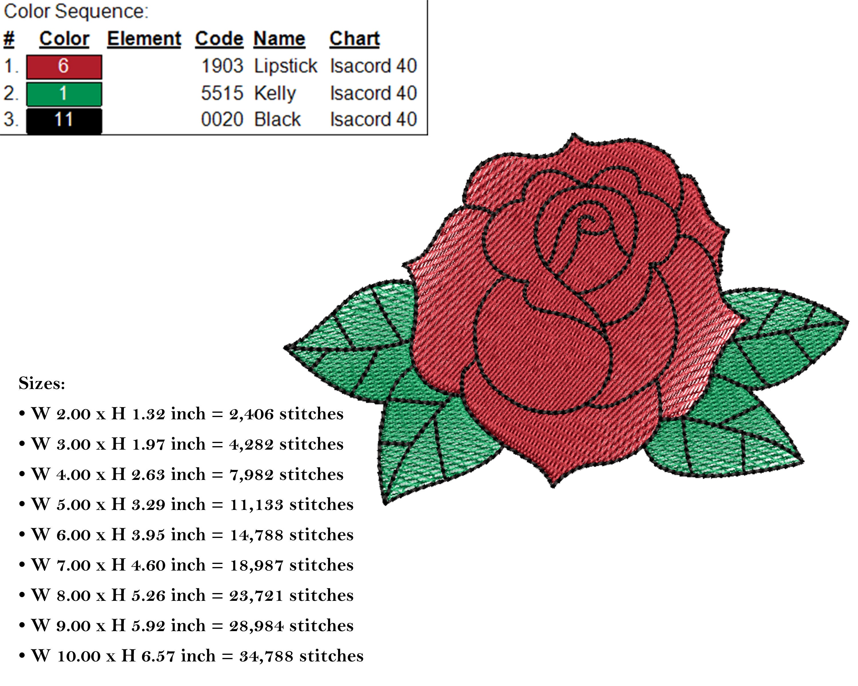Rose flower embroidery design Machine embroidery file | Etsy