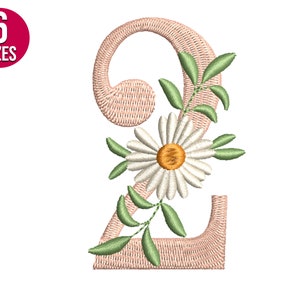 Floral Font Flower Alphabet Number Two Embroidery Design, Number 2 ...