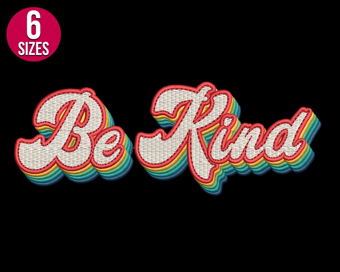 Be Kind Embroidery Design Retro Vintage Quote Embroidery - Etsy