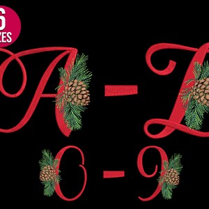 Christmas Font Bundle Embroidery Design, Pine Cone, Machine Embroidery ...