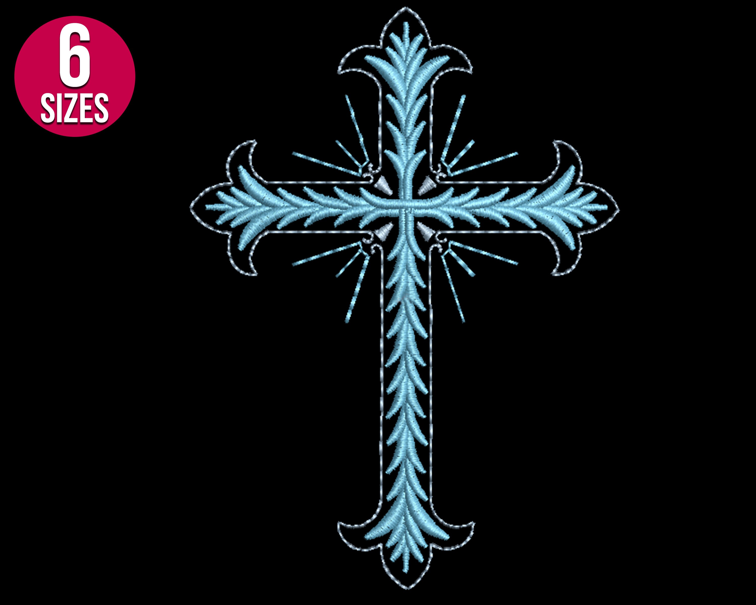 Cross Machine Embroidery Design Easter Design Fancy Cross - Etsy