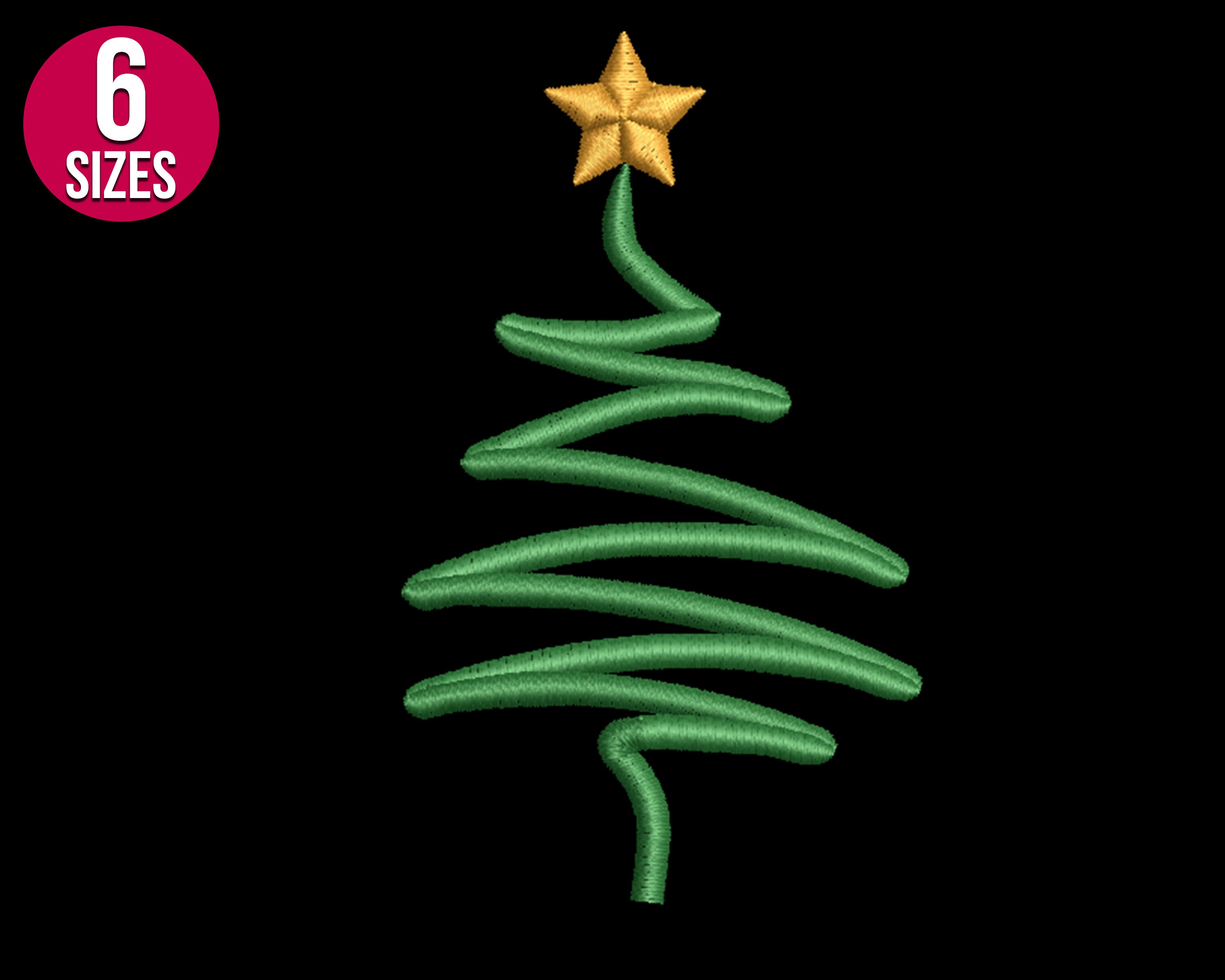 Christmas Tree Embroidery Design Scandinavian Tree Machine - Etsy